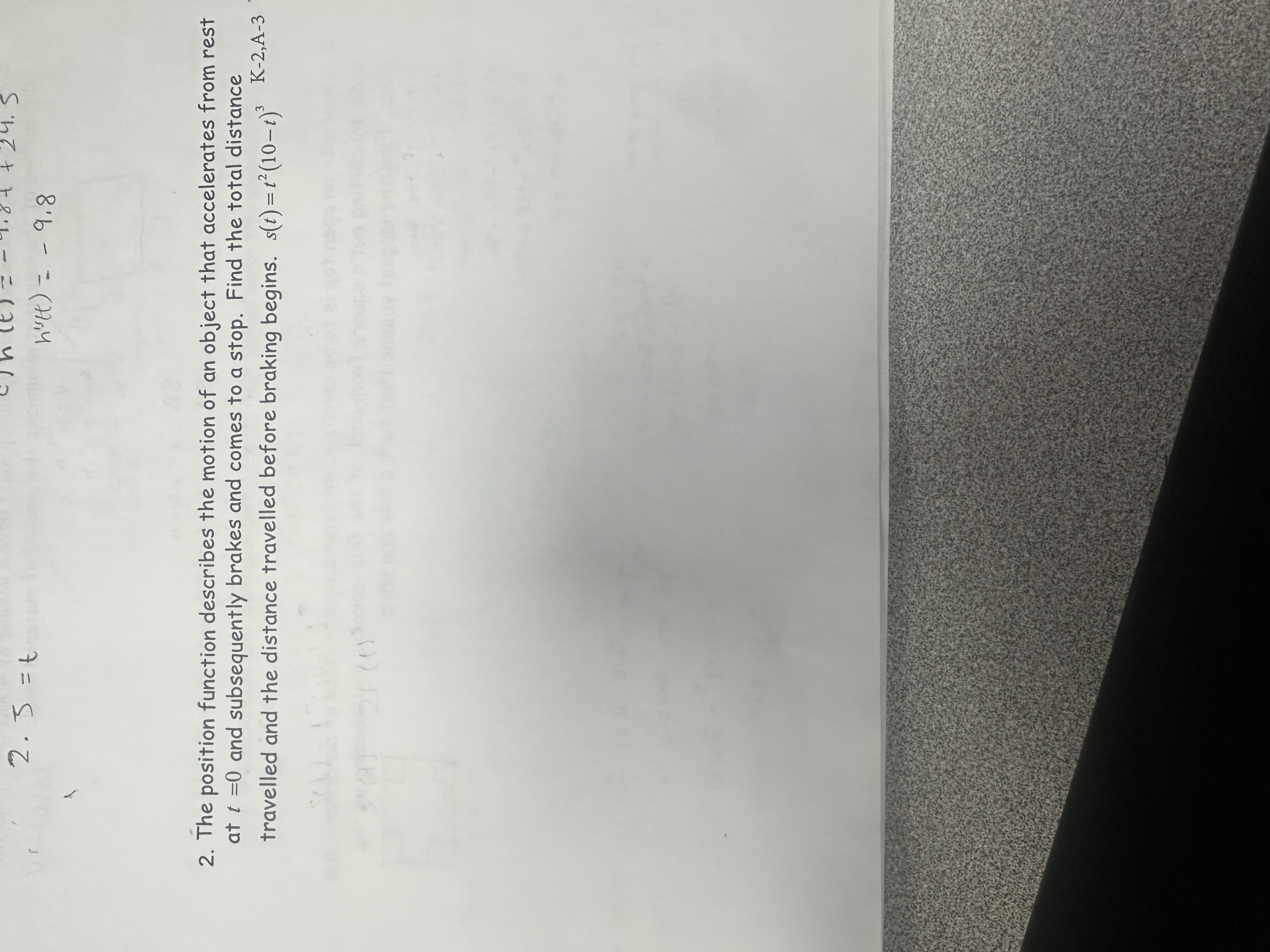 Solved 2*3=th''(t)=-9.8The position function describes the | Chegg.com