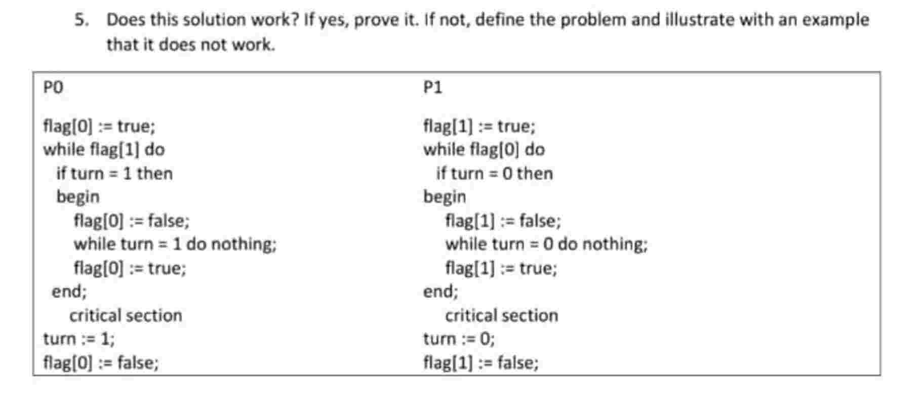 5. ﻿Does this solution work? If yes, prove it. ﻿If | Chegg.com