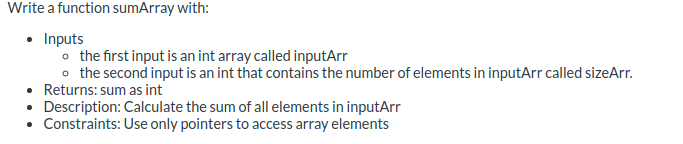 Solved Write A Function Sumarray With • Inputs O The First 8712