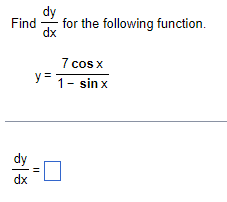 Solved Find dydx ﻿for the following | Chegg.com