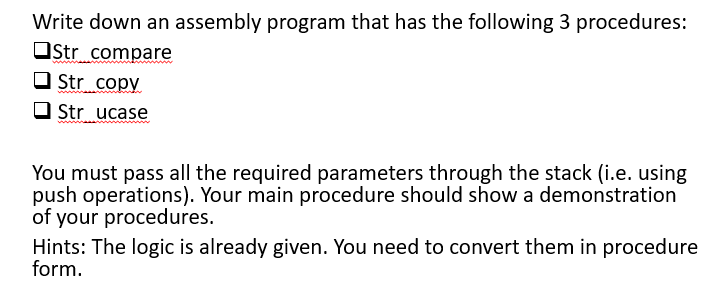 Str_ucase.esm .386 .MODEL FLAT ExitProcess PROTO | Chegg.com