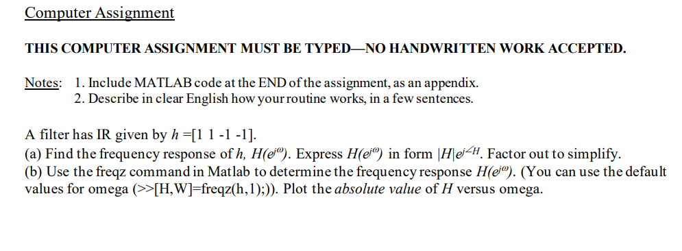 Solved Computer Assignment THIS COMPUTER ASSIGNMENT MUST BE | Chegg.com