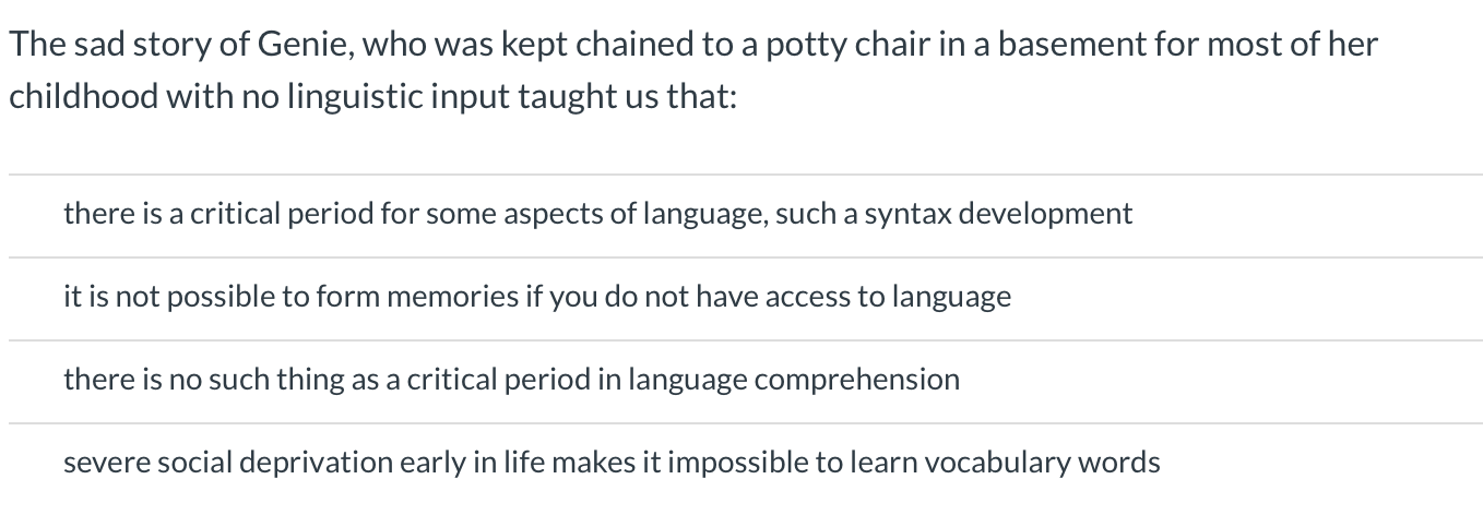 Solved The sad story of Genie, who was kept chained to a | Chegg.com