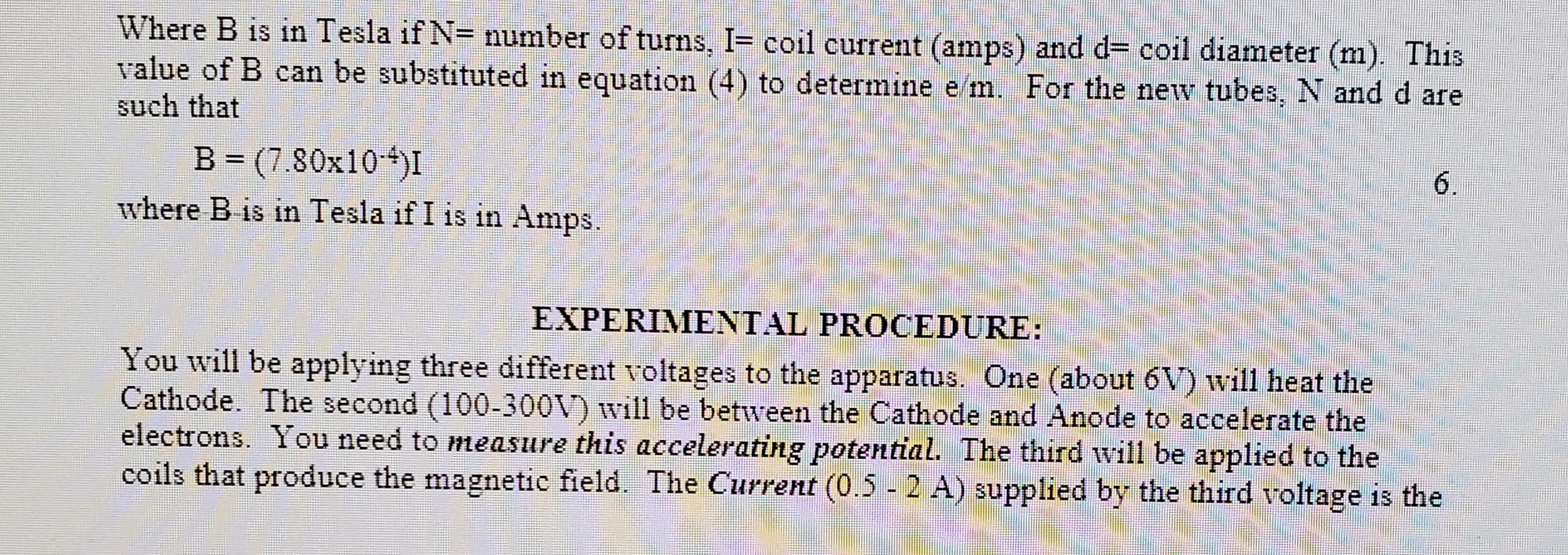 Solved Basic Physics II LAB 6: Using a Fine Beam Tube to | Chegg.com