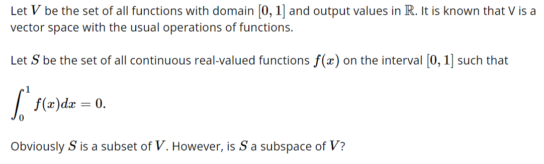 Solved Let V be the set of all functions with domain [0,1] | Chegg.com