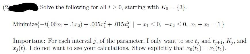 Solved Solve the following for all t≥0, starting with | Chegg.com