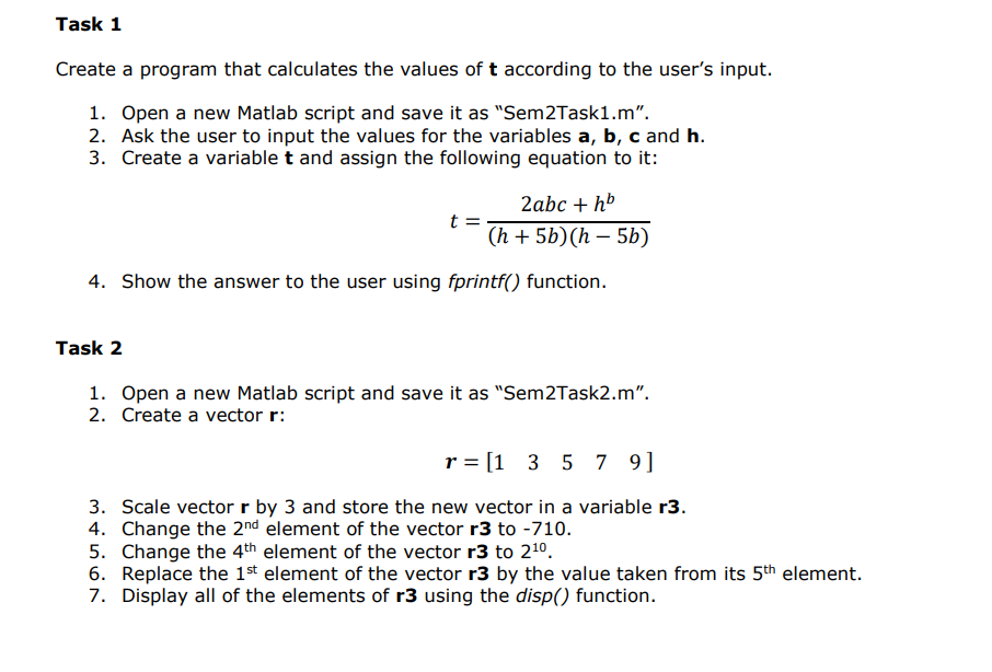 Solved Task 1 Create a program that calculates the values of | Chegg.com