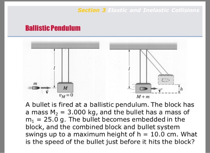 Solved Section 3 Elastic and Inelastic Collisions Ballistic | Chegg.com