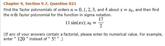 Solved Chapter 9, Section 9.7, Question 021 Find the Taylor | Chegg.com