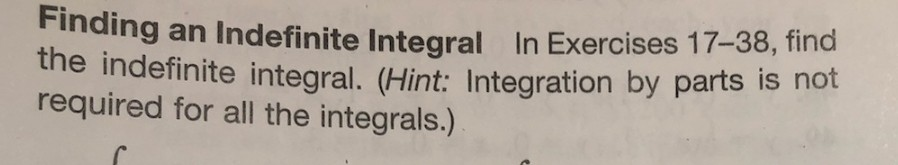 Solved Finding an Indefinite Integral in Exercises 17-38, | Chegg.com