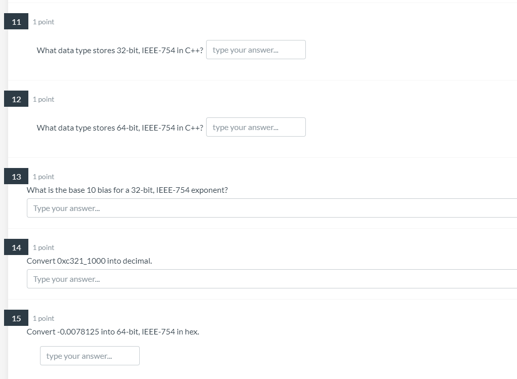 Solved 11. What data type stores 32-bit, IEEE-754 in | Chegg.com