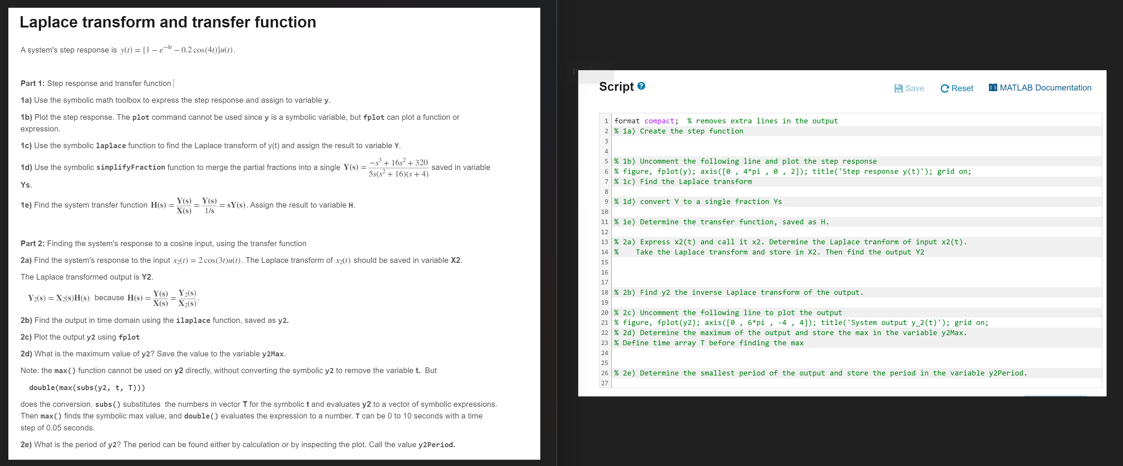 Solved Please show code for parts ane and two. Below is the | Chegg.com