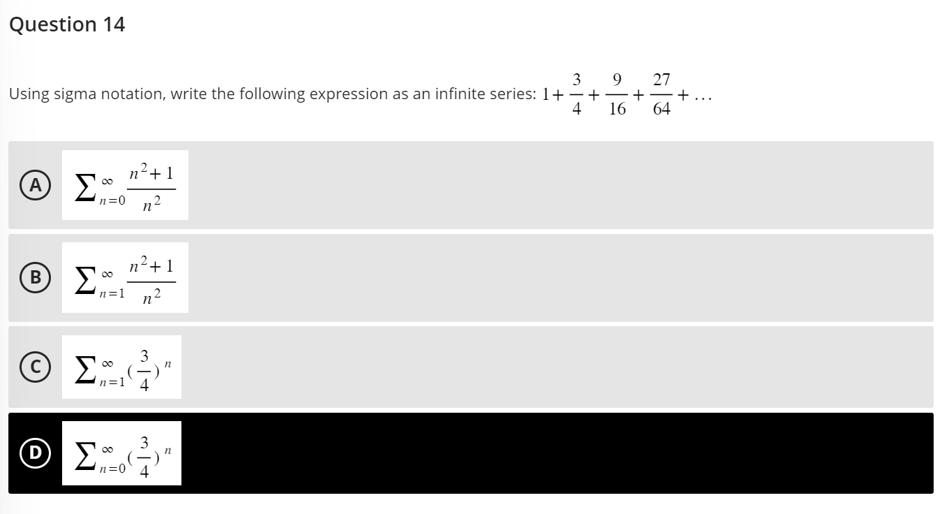 Solved Using sigma notation, write the following expression | Chegg.com