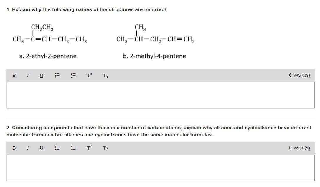 Solved 1. Explain why the following names of the structures | Chegg.com