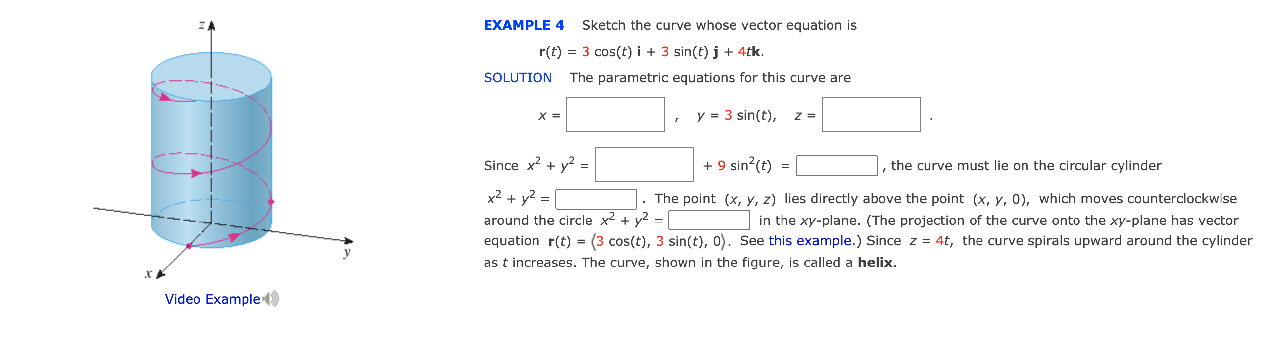 Solved EXAMPLE 4 Sketch the curve whose vector equation is | Chegg.com