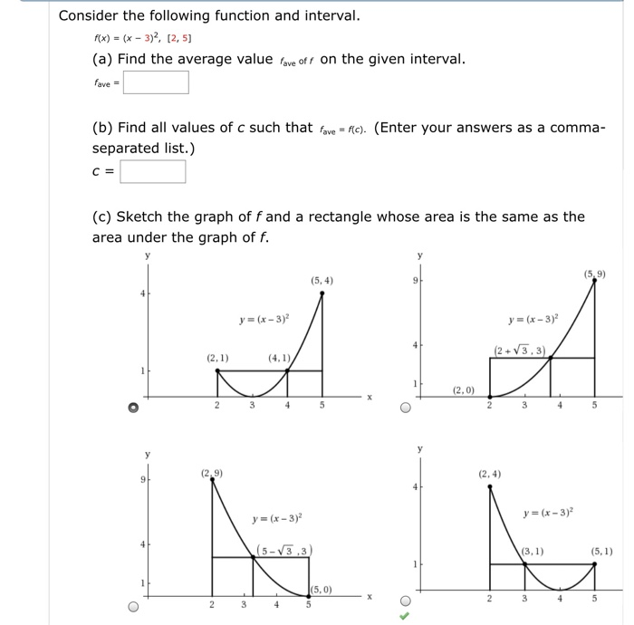 Solved Consider the following function and interval f(x) (x | Chegg.com