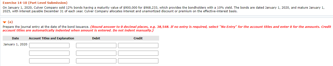 Solved Exercise 14-10 (Part Level Submission) On January 1, | Chegg.com