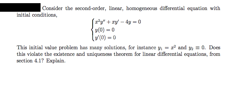 Solved Consider the second-order, linear, homogeneous | Chegg.com