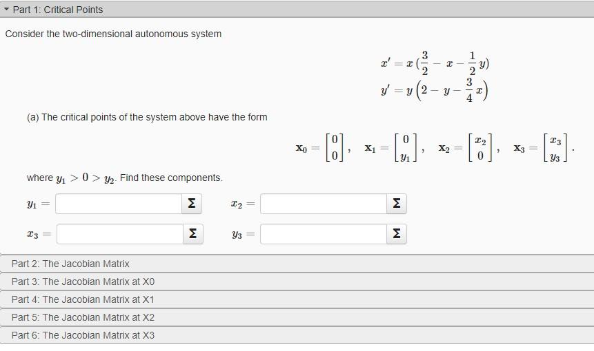 Solved Part 1: Critical Points Consider the two-dimensional | Chegg.com