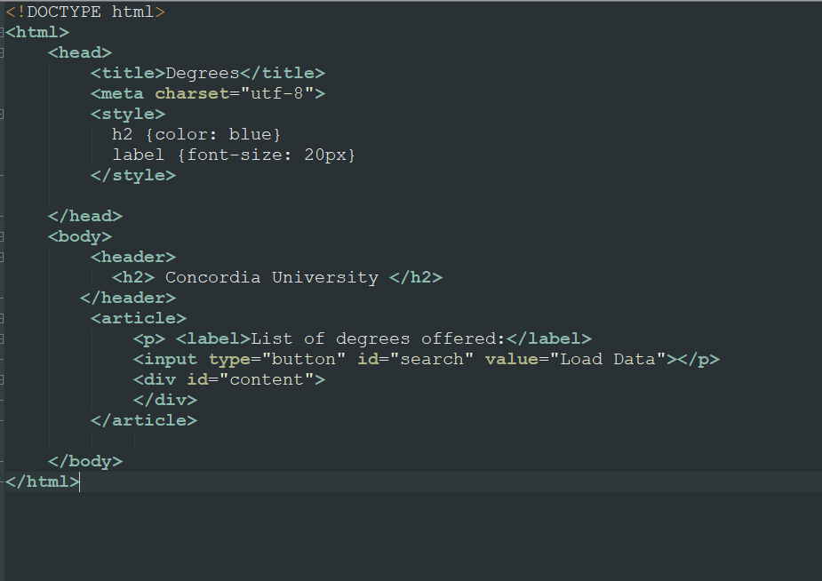 Solved Using the “degrees.html” and “academics.json" files | Chegg.com
