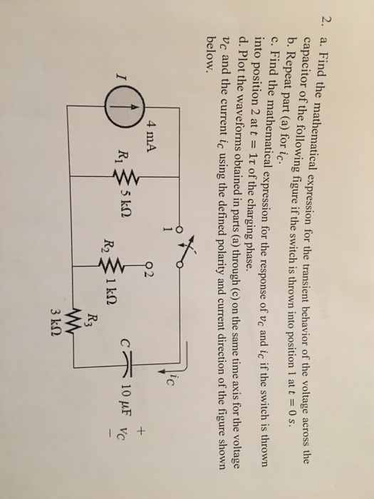 Solved ind the mathematical expression for the transient | Chegg.com