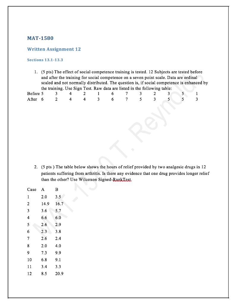 Solved MAT-1580 Written Assignment 12 Sections 13 .1-13.3 1. | Chegg.com