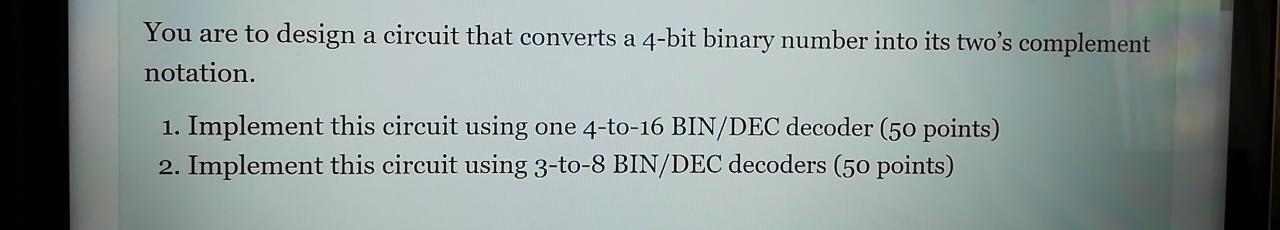 Solved You are to design a circuit that converts a 4-bit | Chegg.com