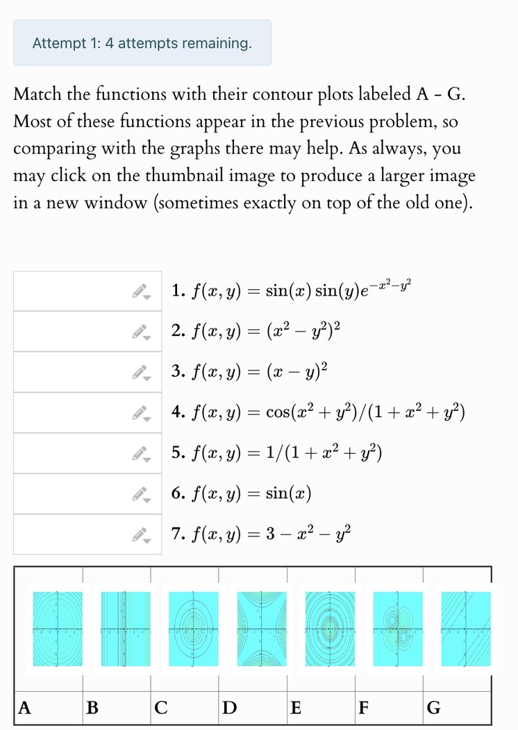 Solved Attempt 1: 4 ﻿attempts remaining.Match the functions | Chegg.com