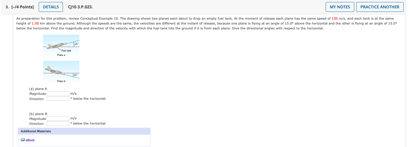 Solved below the horizontal. Find the magnitude and | Chegg.com