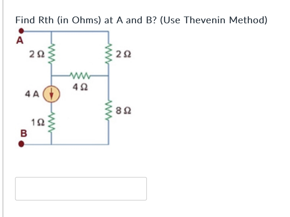 Solved Find Rth (in Ohms) ﻿at A and B? (Use Thevenin Method) | Chegg.com