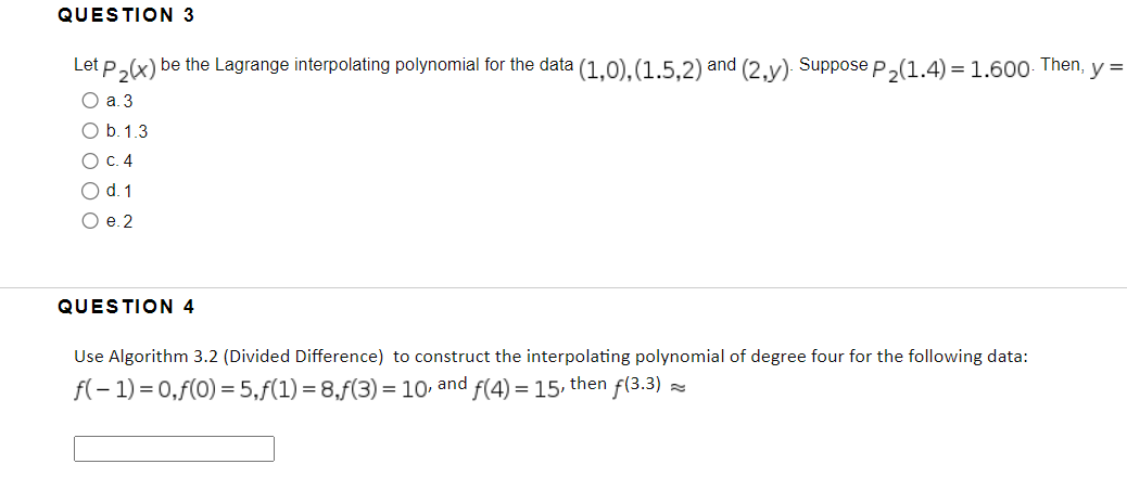 Solved Let P2(x) be the Lagrange interpolating polynomial | Chegg.com