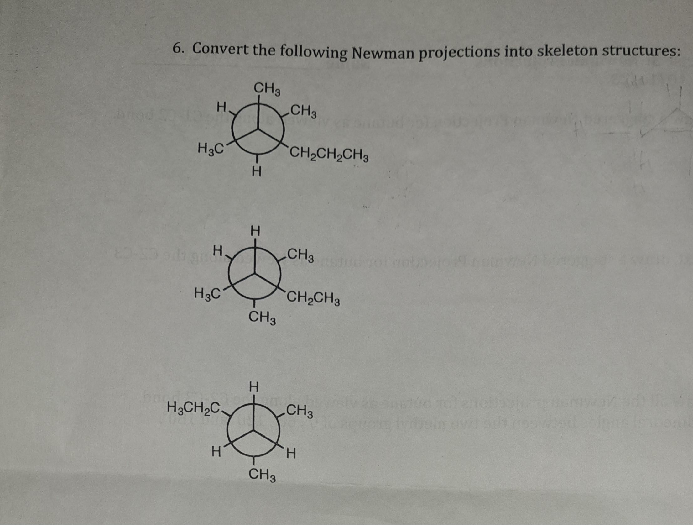 Solved 4. Label the staggered and eclipsed Newman | Chegg.com