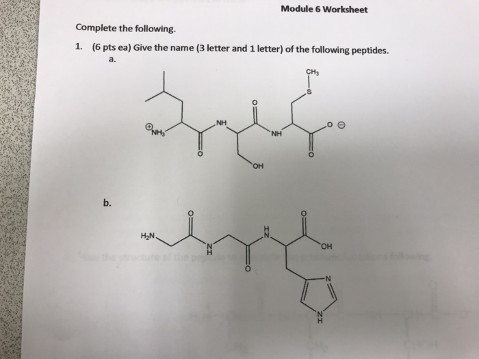 Solved Module 6 Worksheet Complete the following. 1. (6 pts | Chegg.com