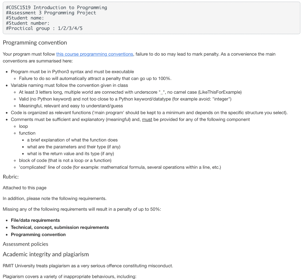 Solved Assignment 3 Programming Project Due Sunday by 23:59 | Chegg.com