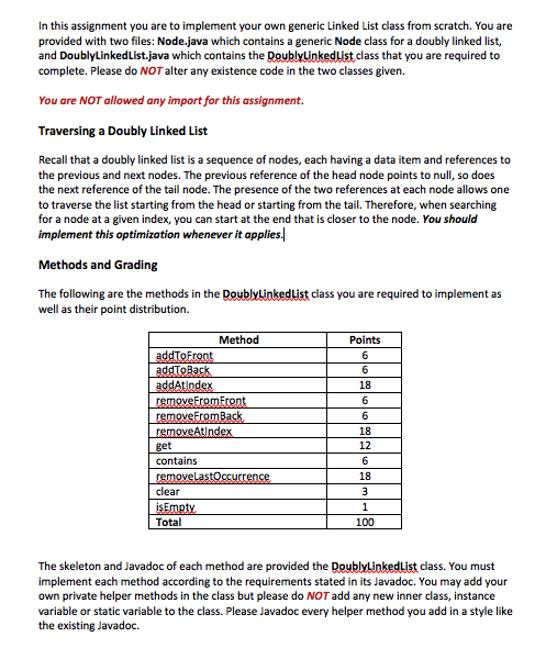 Solved Homework question in Java /** * Node class for | Chegg.com