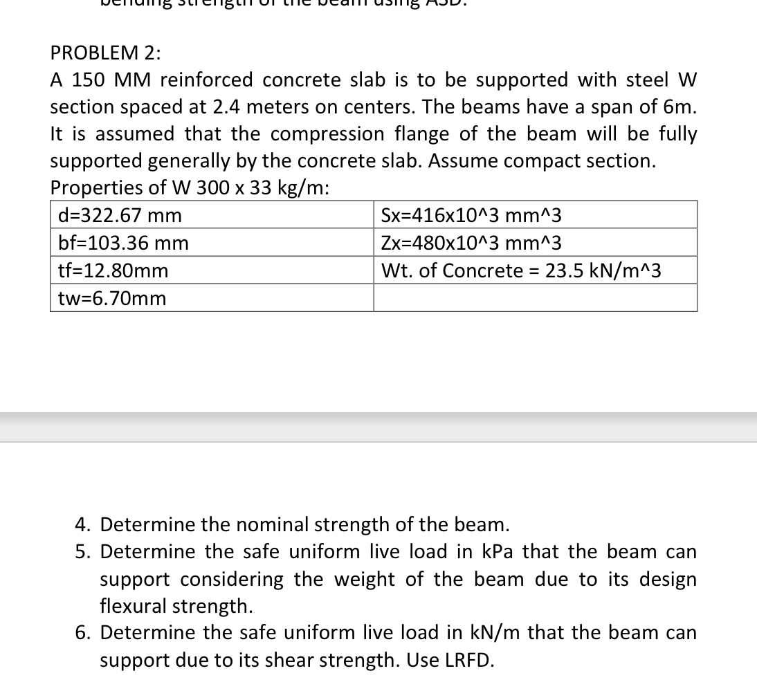 Solved PROBLEM 2: A 150MM reinforced concrete slab is to be | Chegg.com