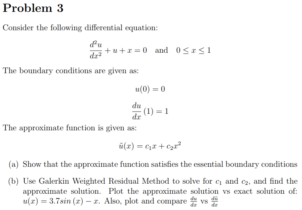 Solved Problem 3 Consider the following differential | Chegg.com