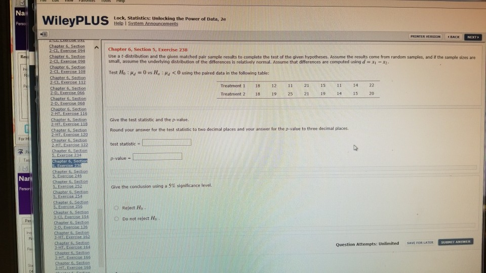 Solved Nal Lock, Statistics: Unlocking the Power of Data, e | Chegg.com