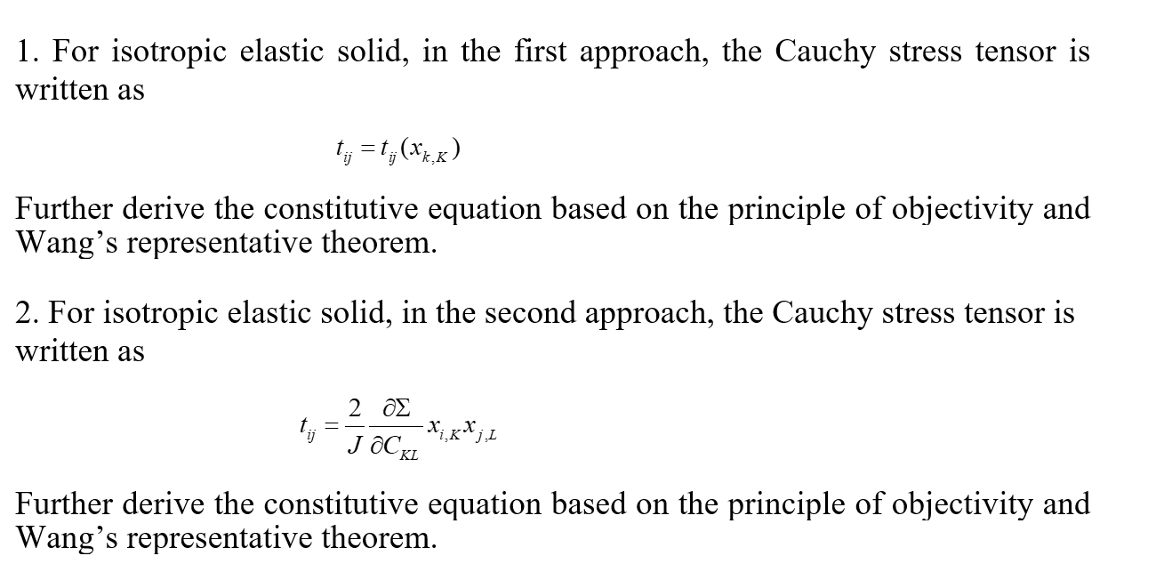 Solved 1. For isotropic elastic solid, in the first | Chegg.com