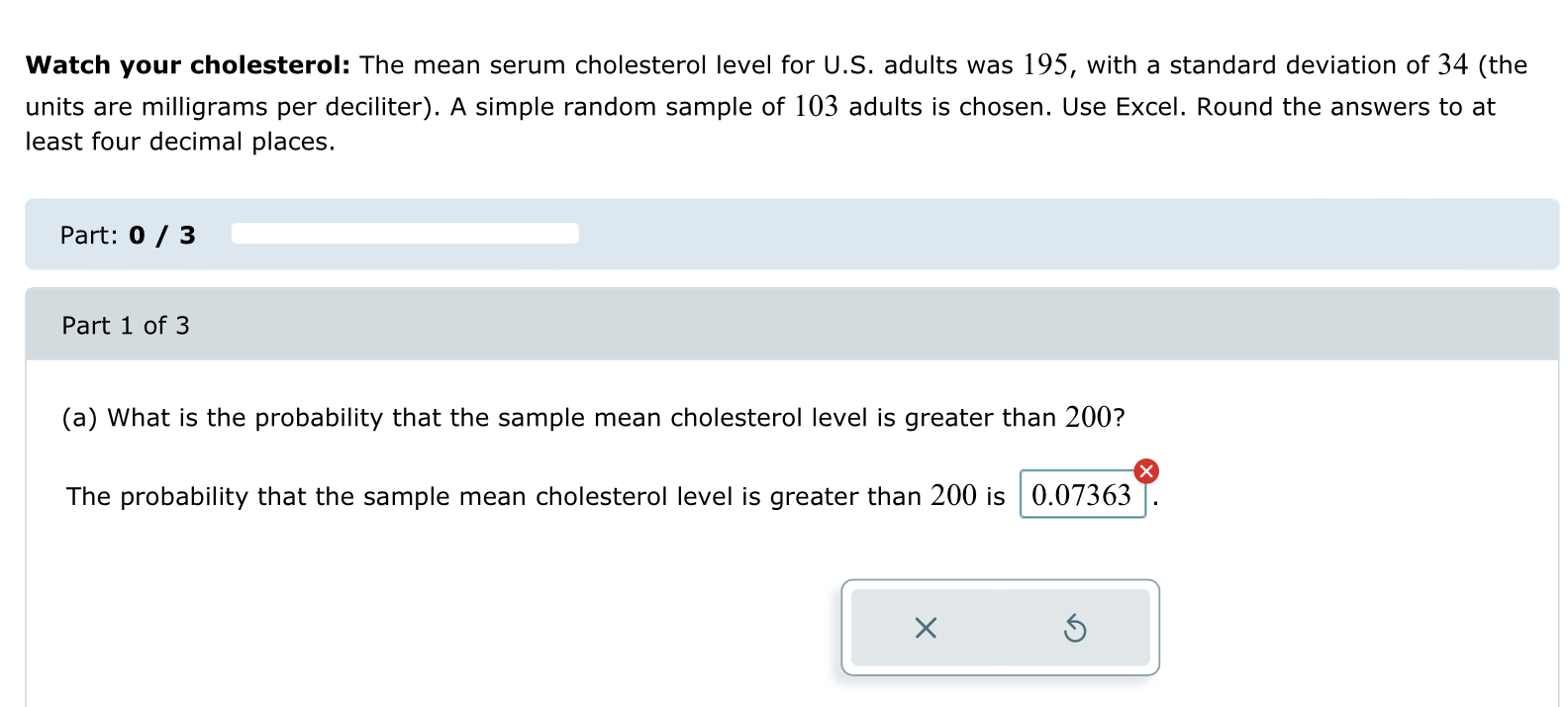 Solved Watch your cholesterol: The mean serum cholesterol | Chegg.com