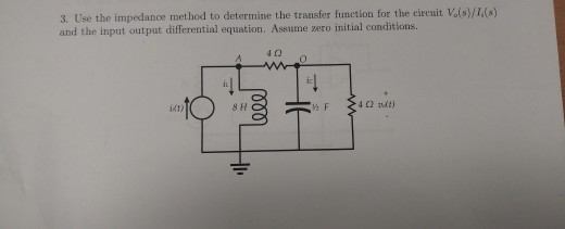 Solved 3. Use the impedance method to determine the transfer | Chegg.com