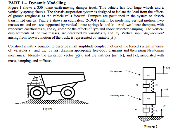 Solved PART1 - Dynamic Modelling Figure 1 shows a 350 tonne | Chegg.com