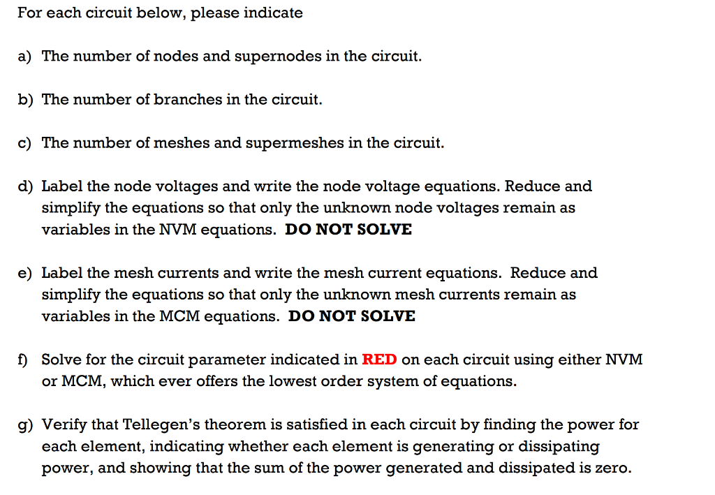 Solved For each circuit below, please indicate a) The number | Chegg.com
