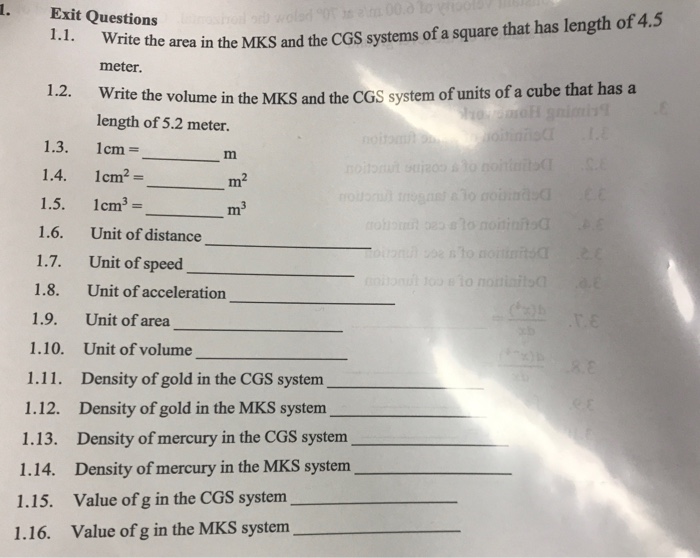 Solved Write the area in the MKS and the CGS systems of a | Chegg.com