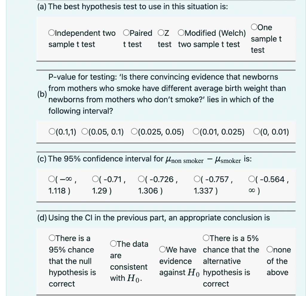Solved 4. A dataset called birth represents a random sample | Chegg.com