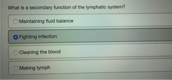 Solved What is a secondary function of the lymphatic system? | Chegg.com