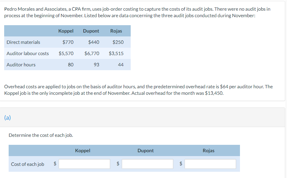 Solved Pedro Morales and Associates, a CPA firm, uses | Chegg.com