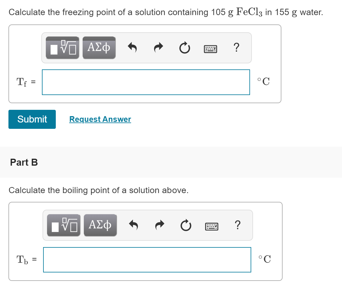 Solved Calculate the freezing point of a solution containing | Chegg.com