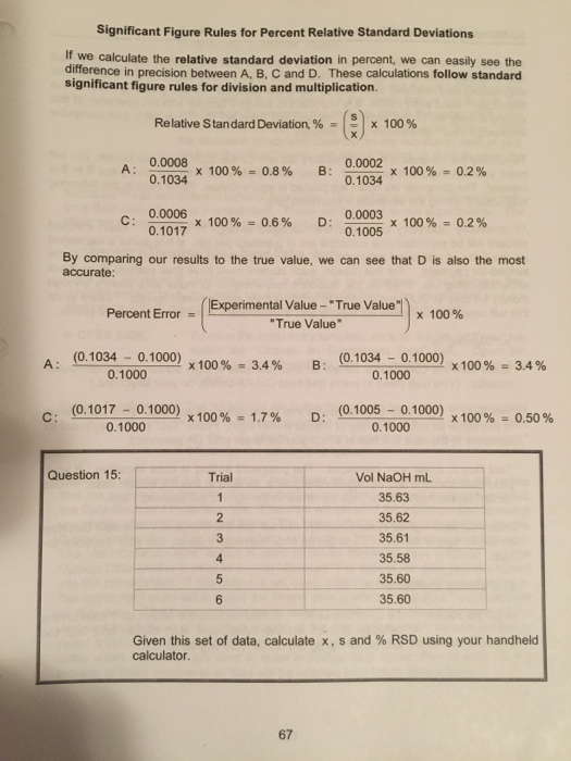 Solved Significant Figure Rules for Percent Relative | Chegg.com