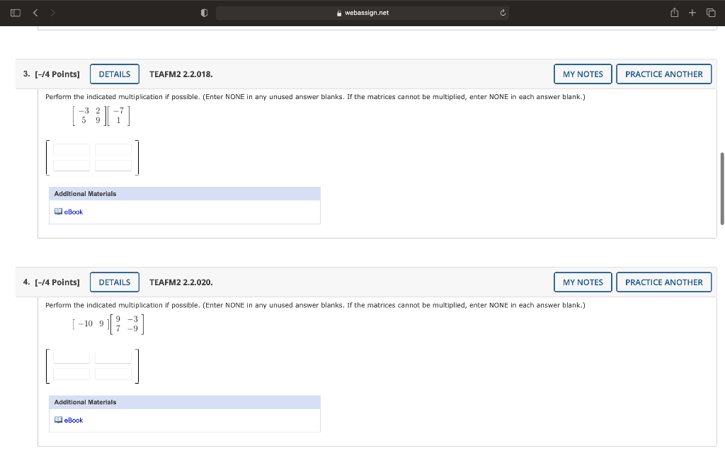 Solved webassign.net U + D 3. [-14 Points] DETAILS TEAFM2 | Chegg.com